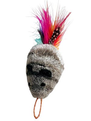 Spoilt Kitty Deer Hair Mouse with Rainbow Feathered Tail Refill | 10-3295