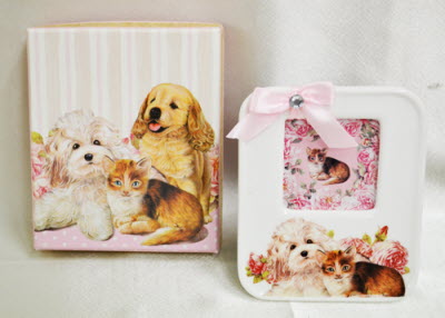 Dog and Cat Porcelain Frame | 10-1758