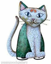 Funky Capiz Crackle Cat | 10-1177